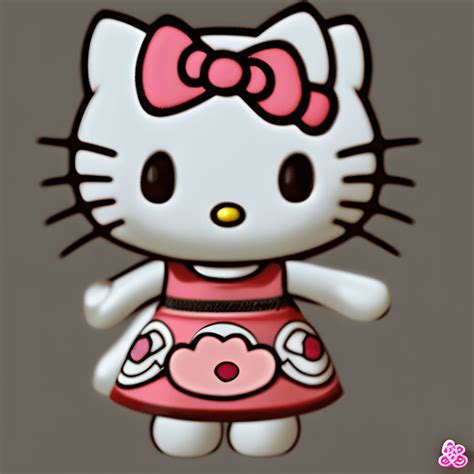 Hello Kitty Kawaii Chibi Hyper Realistic Intricate Detail Graphic