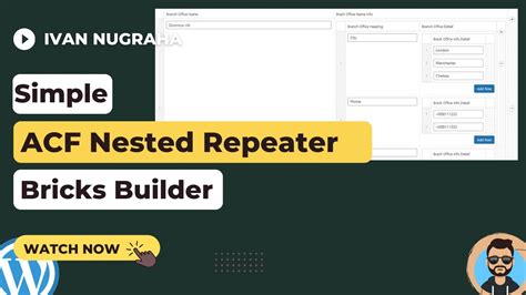 bricks builder displaying acf nested repeater custom field youtube
