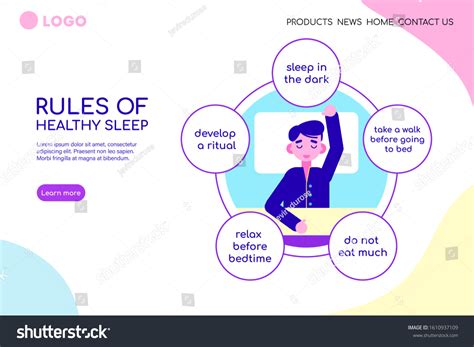 Rules Healthy Sleep Cycle Diagram Men Stock Vector Royalty Free