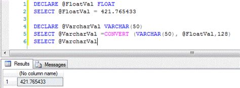 convert float to varchar sql server