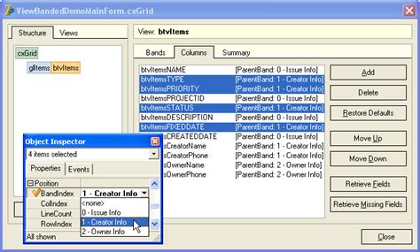banded table view vcl devexpress documentation