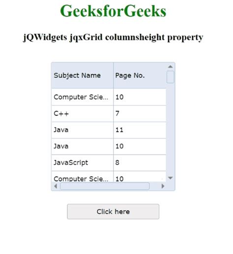 jqwidgets jqxgrid columnsheight 属性 码农参考