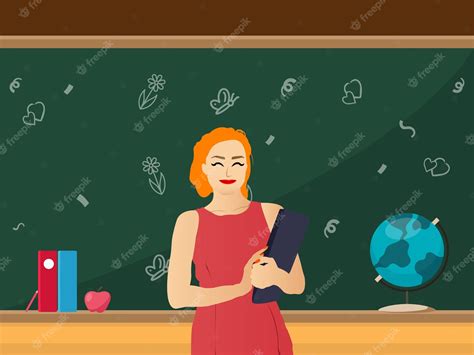 Premium Vector Vector Of A Teacher Holding A Book In Front Of A
