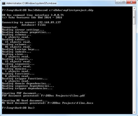 db doc for postgresql proruct walkthrough