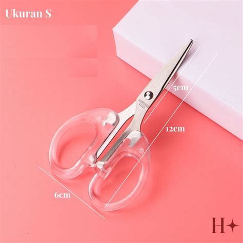 Jual H Hasami Gunting Transparan Bening Multifungsi Estetik Kertas