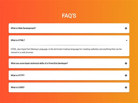 javascript faq accordion code with example — codehim