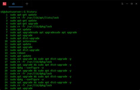 how to display bash history without line numbers ostechnix