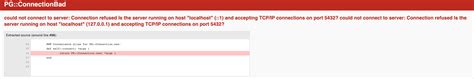 pg connectionbad could not connect to server heroku local rails app
