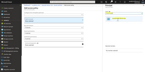 middleway accessing azure key vault from azure function