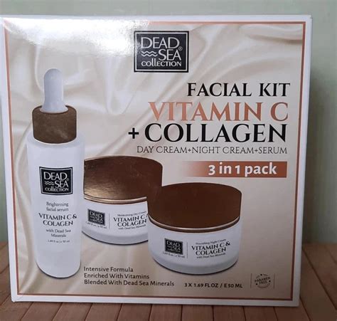 Dead Sea Collection Facial Kit Vitamin C Collagen Day Cream Night Cream