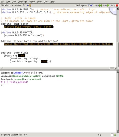 racket what does drracket mean by reverse video in the definitions