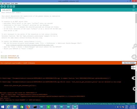 error wifi station get reconnect policy was not declared in this