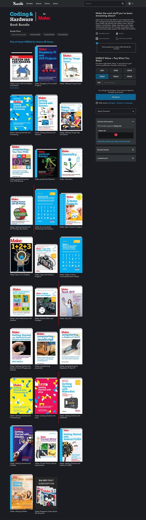 humble book bundle coding and hardware by make humblebundles
