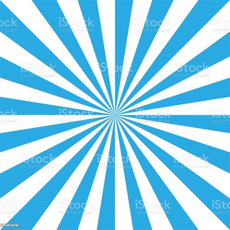 Blue And White Retro Sunburst Background Sun And Rays Vector