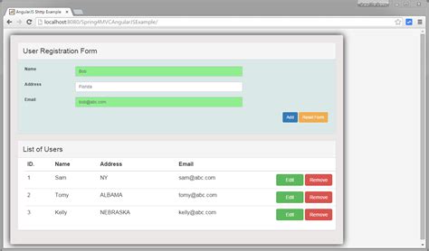 spring 4 mvc angularjs crud example using service websystique