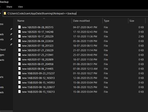where are notepad temp unsaved files stored code2care