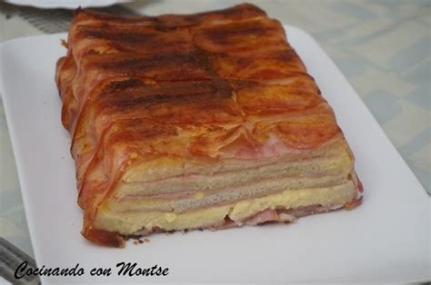 Pastel Salado De Pan De Molde Con Jamón Queso Y Bacon Cocinando Con