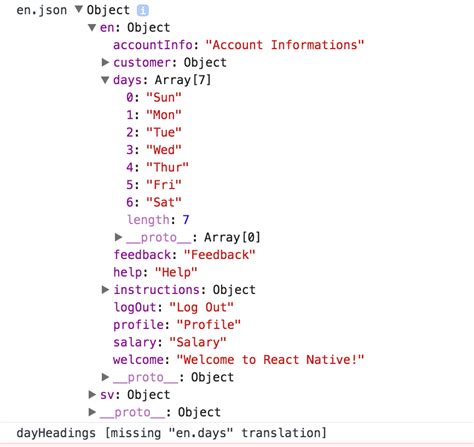 javascript how can i translate an array with react native i18n
