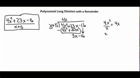 How To Write Polynomial Division Remainders