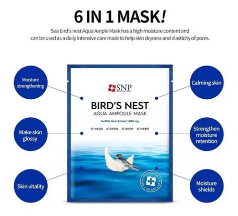 Snp Mascarilla Facial Coreana Hidratante De Birds Nest Aqu Meses