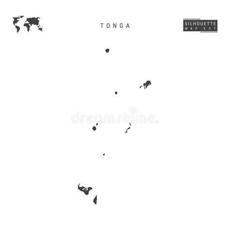 Tonga Vector Map Isolated On White Background High Detailed Black