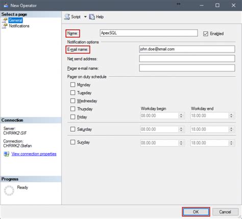 how to set up email notifications for backup jobs in sql server