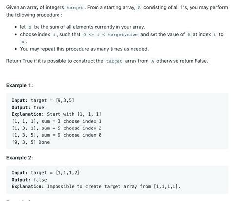 1354 construct target array with multiple sums kickstart coding