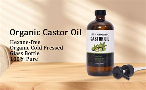 Xikeray Castor Oil Organic Cold Pressed Unrefined Glass