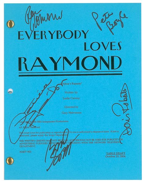 Everybody Loves Raymond Cast Signed Script