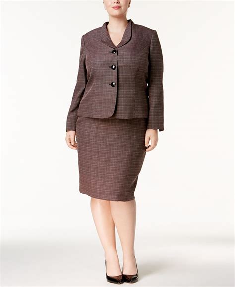 Le Suit Plus Size Three Button Tweed Skirt Suit And Reviews Wear To