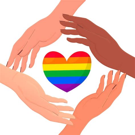 Premium Vector Hands Holding Rainbow Heart Lgbt Symbol Vector