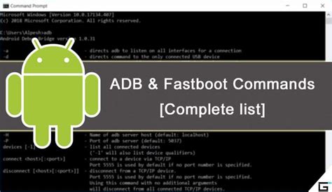 complete list of adb and fastboot commands uses and operations
