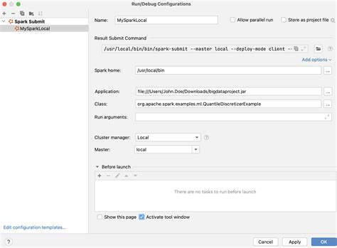 run applications with spark submit intellij idea documentation