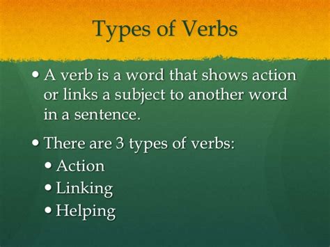 types of verbs