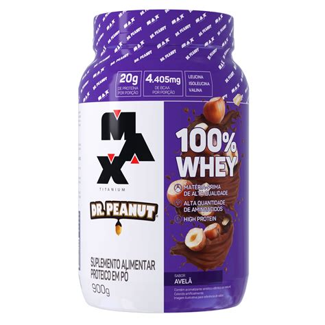 Dr Peanut Whey Protein 100 Whey Vários Sabores Max Titanium Max