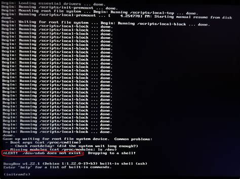 debian booting from grub starts ok but during the process it says