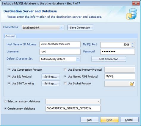 copy mysql database items to a remote mysql database