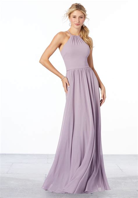 High Halter Chiffon Bridesmaid Dress Morilee