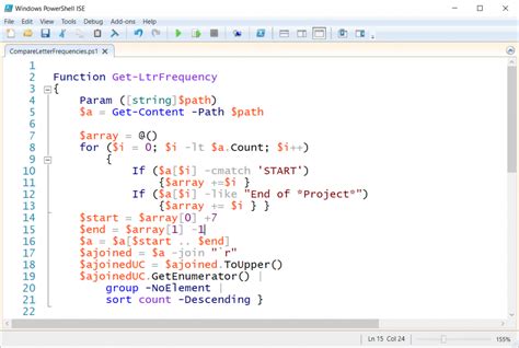 compare the letter frequency of two text files by using powershell