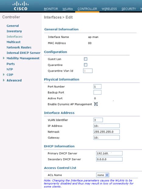configuring multiple ap manager interfaces on wireless lan controller