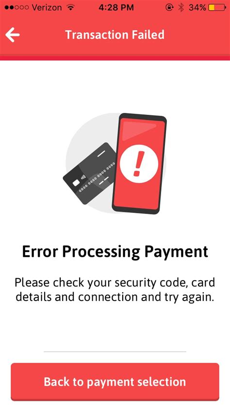 error processing payment justride