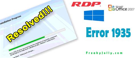 resolved error 1935 an error occurred during the installation of