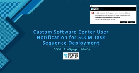 custom software center user notification for sccm task sequence