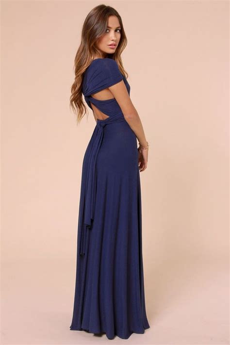 Tricks Of The Trade Navy Blue Maxi Dress Maxi Dress Navy Blue Maxi