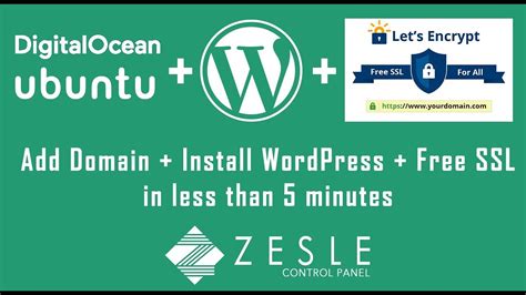 digital ocean vps add domain wordpress free ssl in 5 minutes