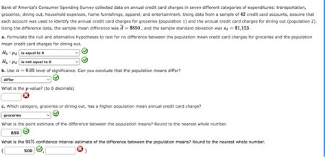 Solved Bank Of Americas Consumer Spending Survey Collected