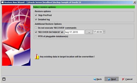 oracle 12c database point in time recovery pitr
