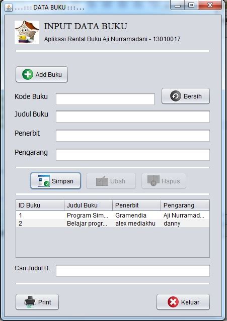 itsukses program simpan edit hapus dan cari dengan java netbeans