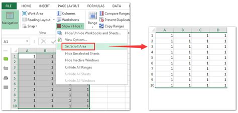 how to limit number of rows and columns in a worksheet in excel