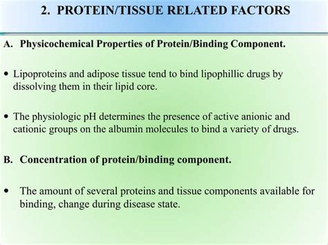 Factors Affecting Protein Drug Binding And Rotein Drug Binding Ppt
